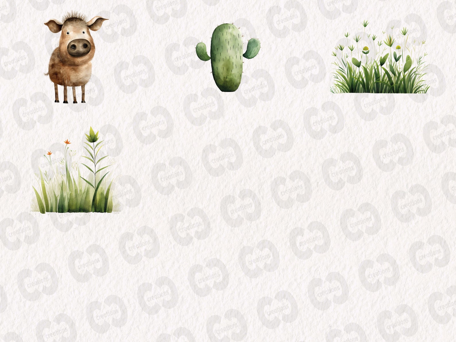 Safari Animals Clipart Bundle, Cute Nursery Art Graphics Containing ...