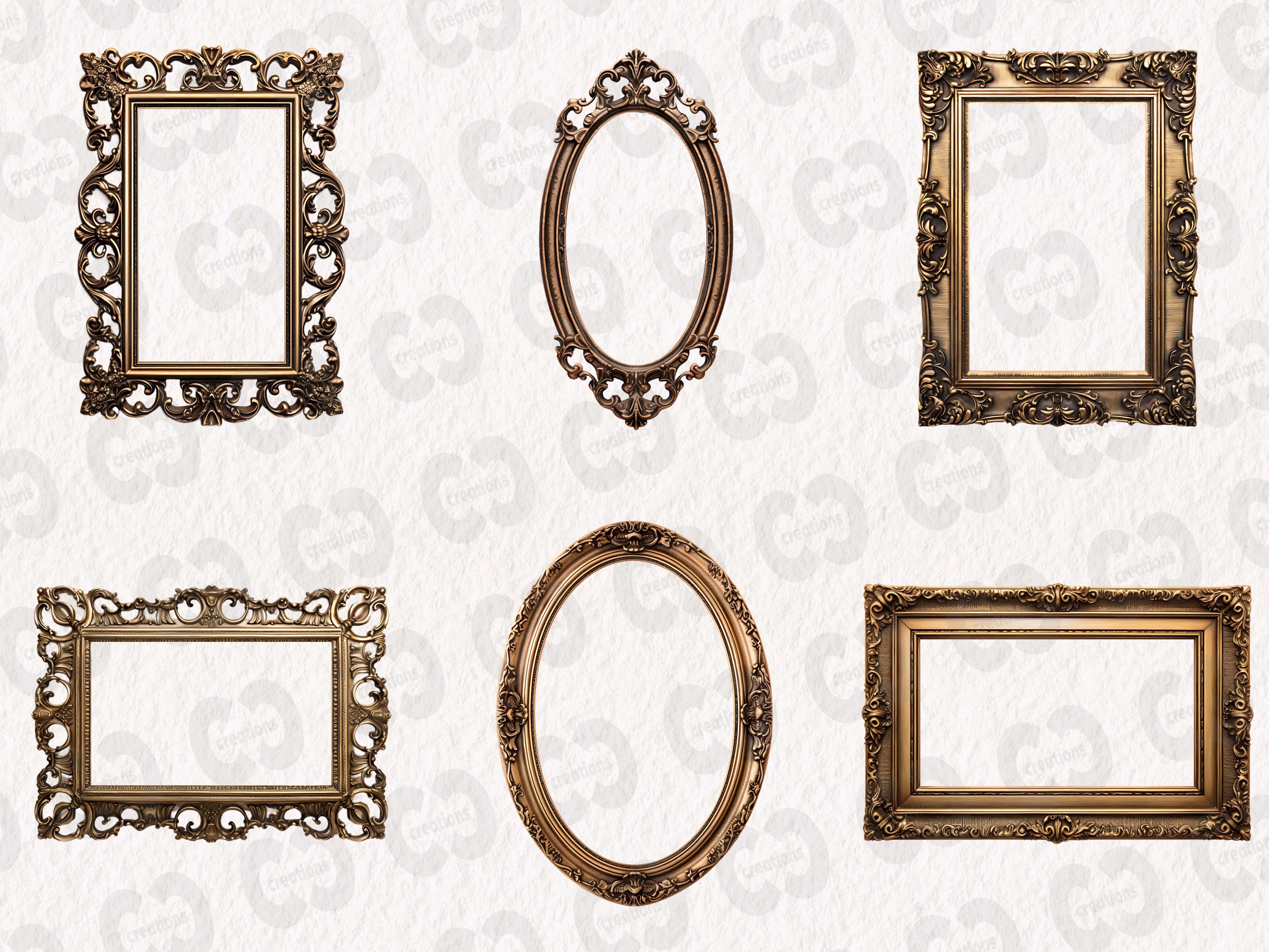 Antique Bronze Frames Clipart, Vintages Frames Graphics, Rococo Frames ...