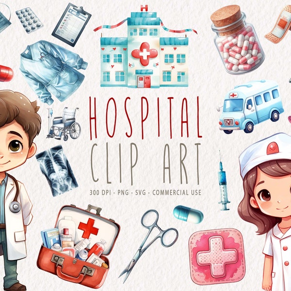 Hospital Clipart - Etsy
