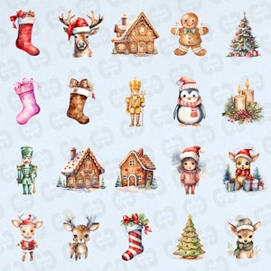 Christmas Mega Bundle Clipart, Watercolor Winter Clip Art, Xmas Season ...