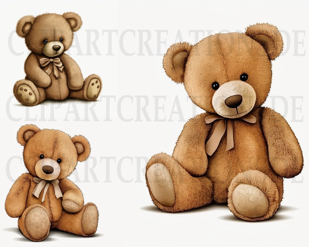 Teddy Bear Clipart - 8 High Quality Pngs - Digital Download - Card ...