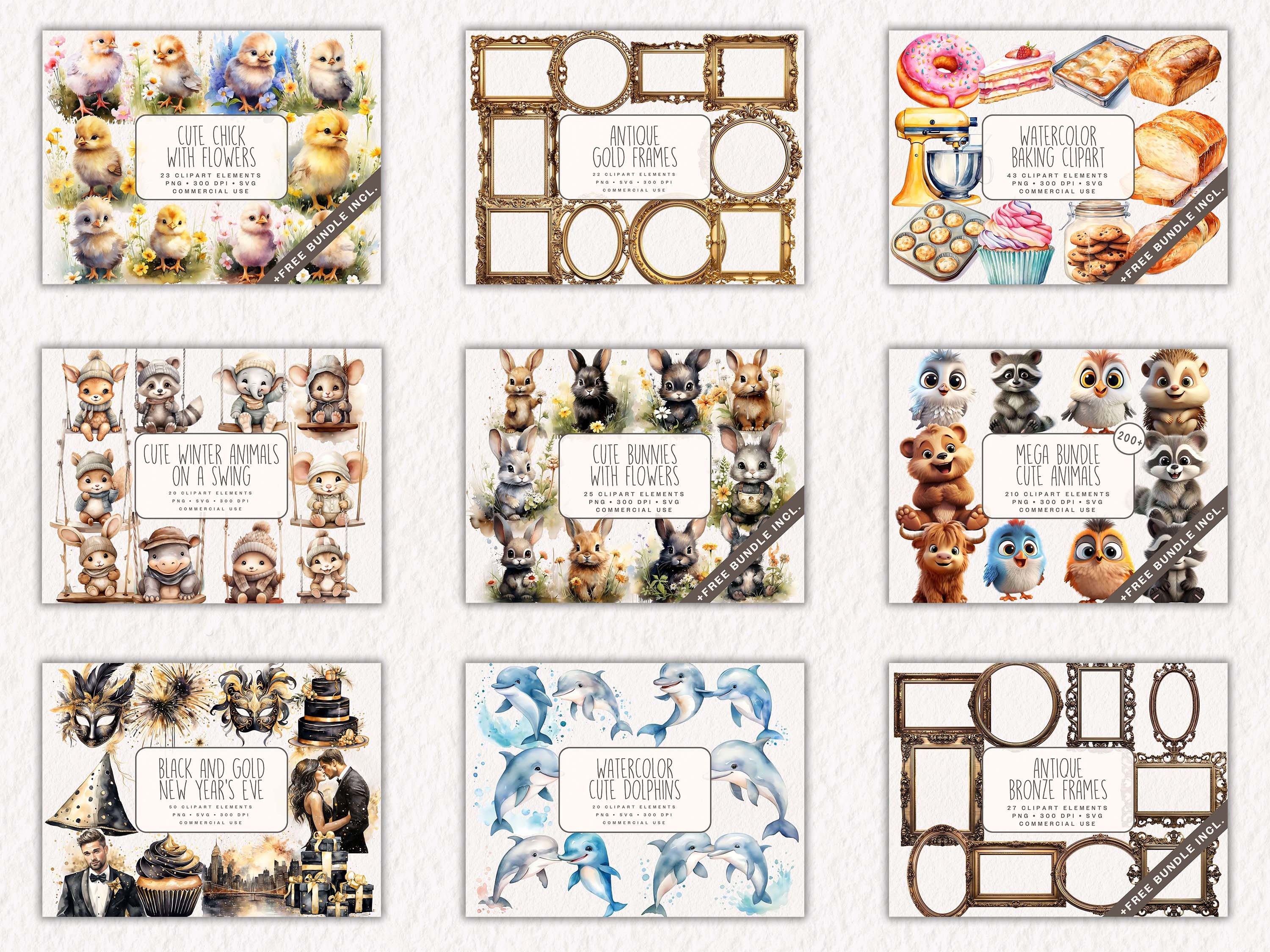WHOLE SHOP Clipart Bundle, Entire Unlimited Lifetime Shop Access, Mega ...