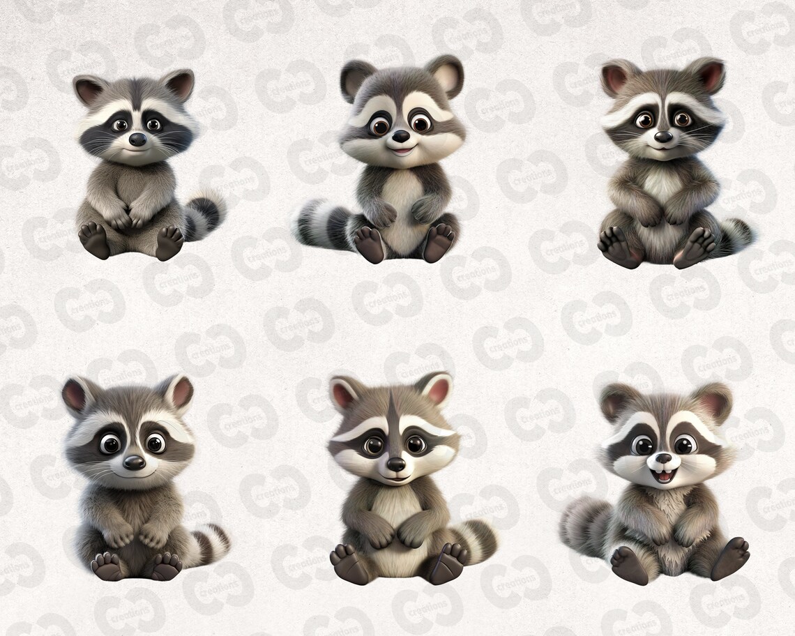 Cute Raccoon Clipart Bundle Clip Art Set of 20 High Quality - Etsy