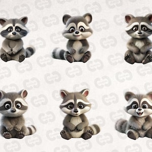 Cute Raccoon Clipart Bundle, Clip Art Set of 20 High Quality Pngs ...