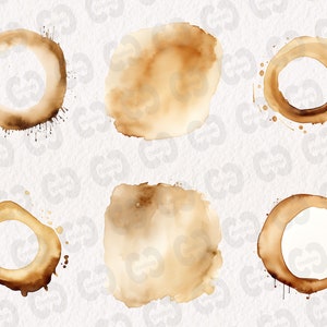 Watercolor Coffee Stains Clipart, Coffee Overlay Graphics in PNG and ...