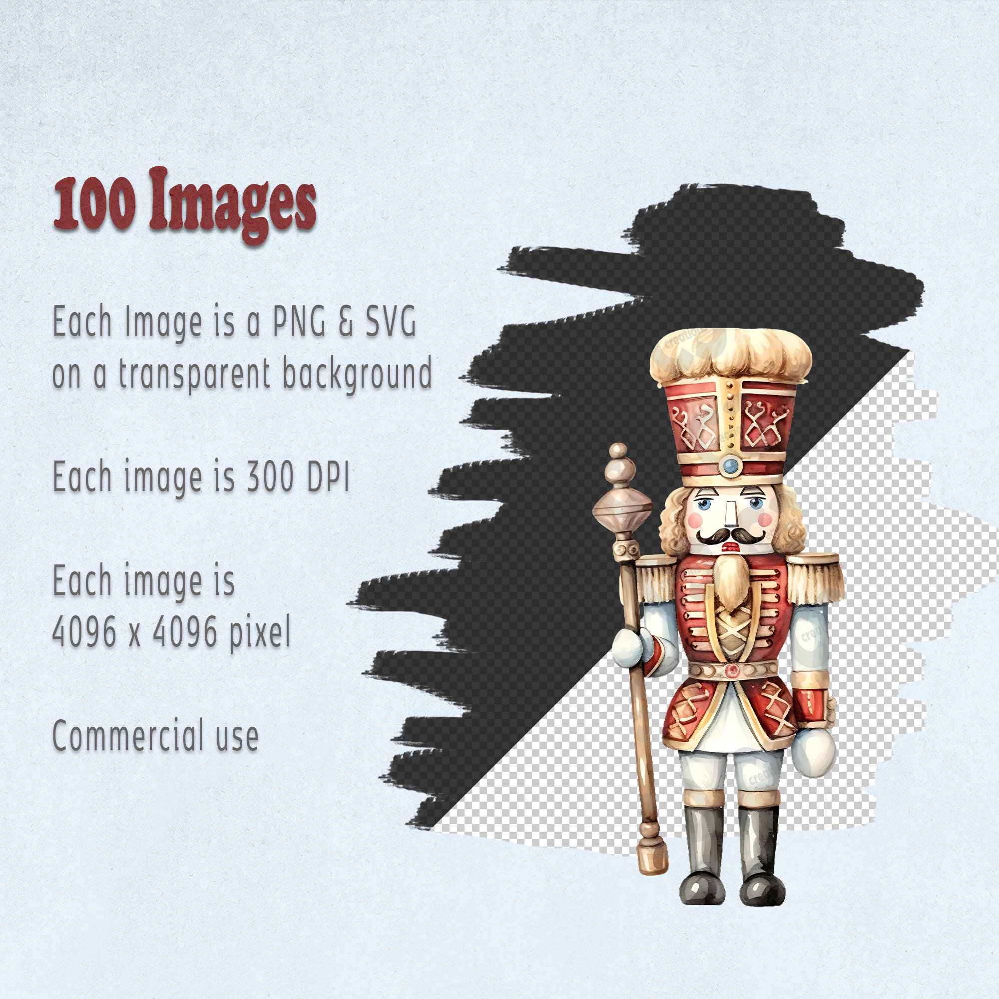 Christmas Nutcracker Clipart Bundle, Watercolor Xmas Nutcracker Clip ...