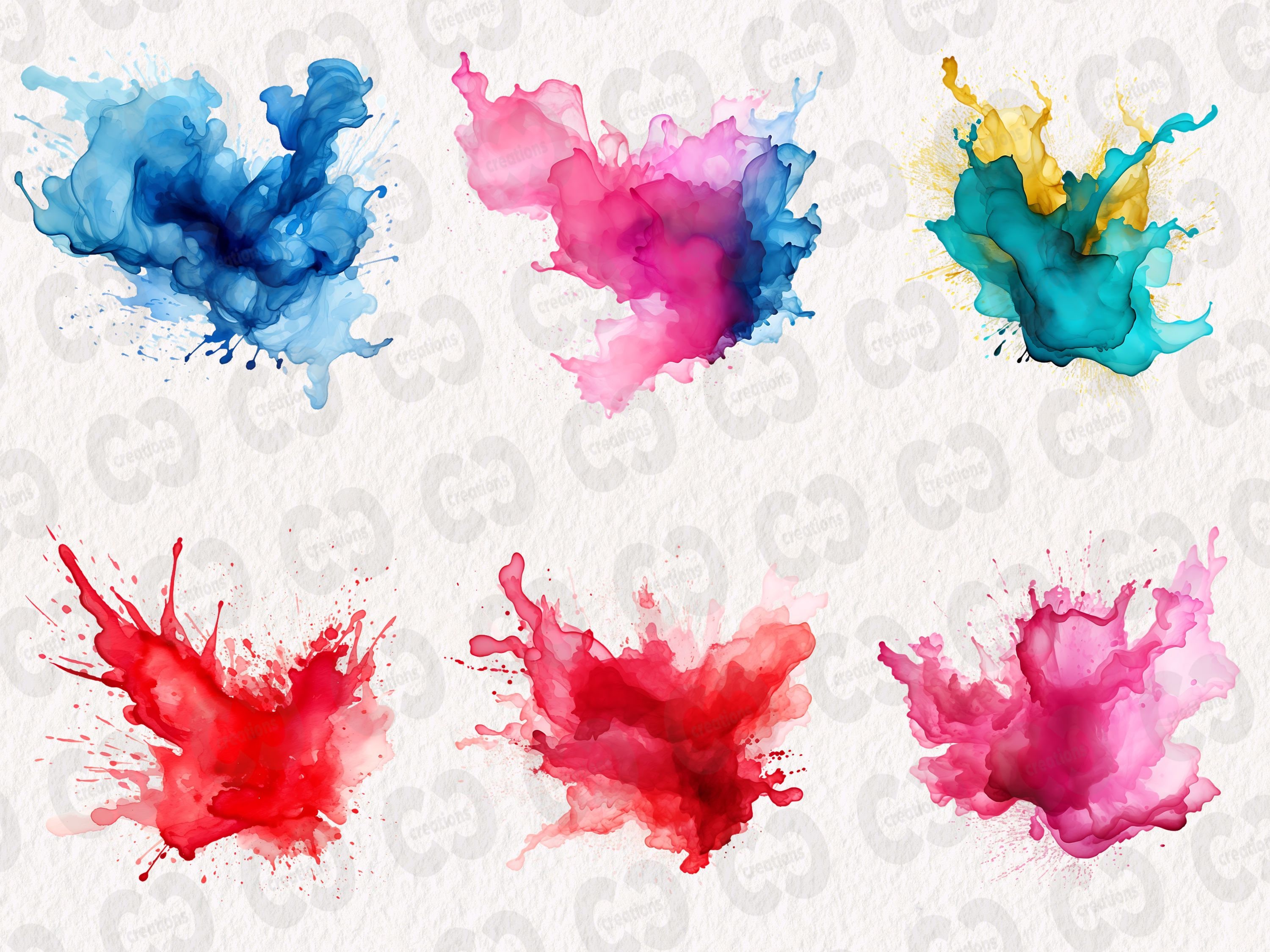 Colorful Watercolor Splash Clipart, Color Splash PNG, Paint Splatter ...