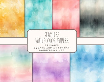 Watercolor Digital Paper Pack, Watercolor Backgrounds, Watercolor ...