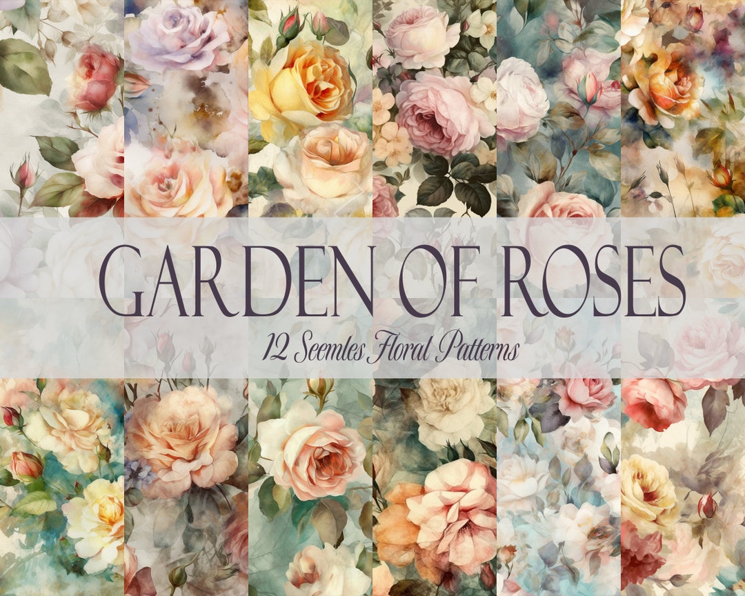 Rose Pattern, Seamless Rose Patterns, Floral Pattern, Floral Digital ...