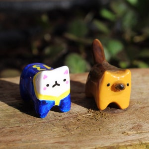Vault Cat & Dogmeat Fallout Inspired Handmade Figurine, Video Game ...