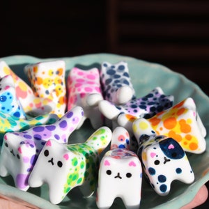 Handmade Painted Cute Quirky Clay Kitty Cat Figurine / Kitkats for Your ...