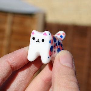 Handmade Painted Cute Quirky Clay Kitty Cat Figurine / Kitkats for Your ...