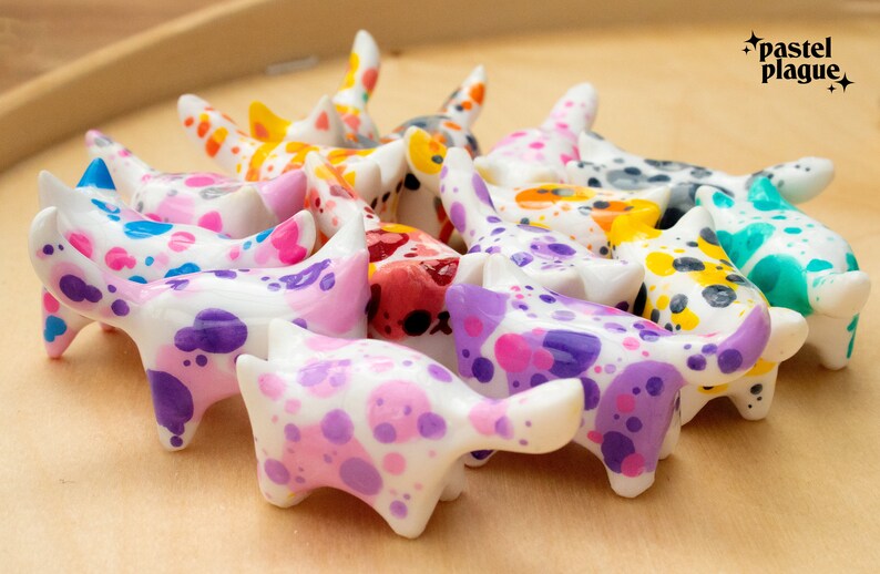 Handmade Painted Cute Quirky Clay Kitty Cat Figurine / Lucky - Etsy UK