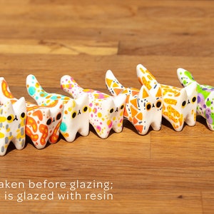 Handmade Painted Cute Quirky Clay Kitty Cat Figurine / Lucky - Etsy UK