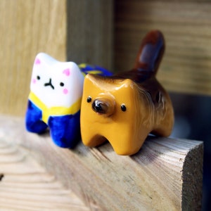 Vault Cat & Dogmeat Fallout Inspired Handmade Figurine, Video Game ...