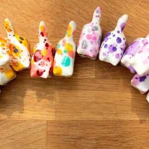 Handmade Painted Cute Quirky Clay Kitty Cat Figurine / Lucky - Etsy UK