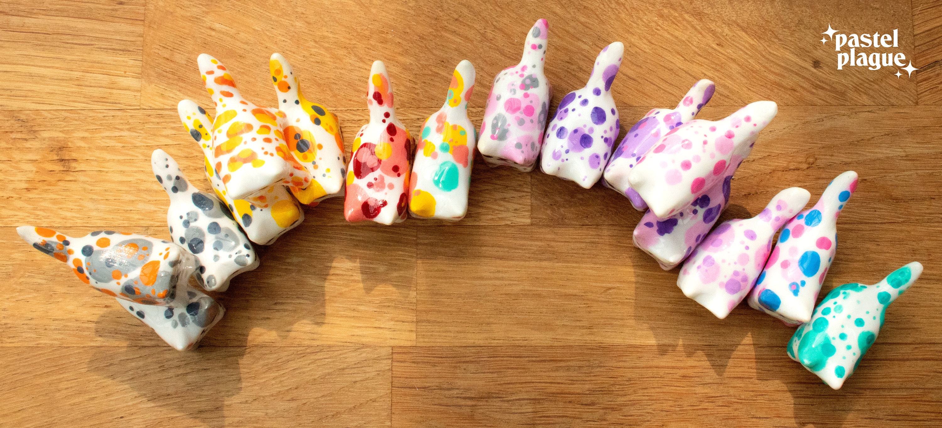 Handmade Painted Cute Quirky Clay Kitty Cat Figurine / Lucky - Etsy UK