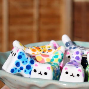 Handmade Painted Cute Quirky Clay Kitty Cat Figurine / Kitkats for Your ...