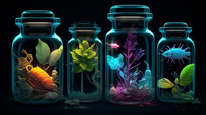 Alien Bugs in Jars Digital Sci-fi Art - Etsy