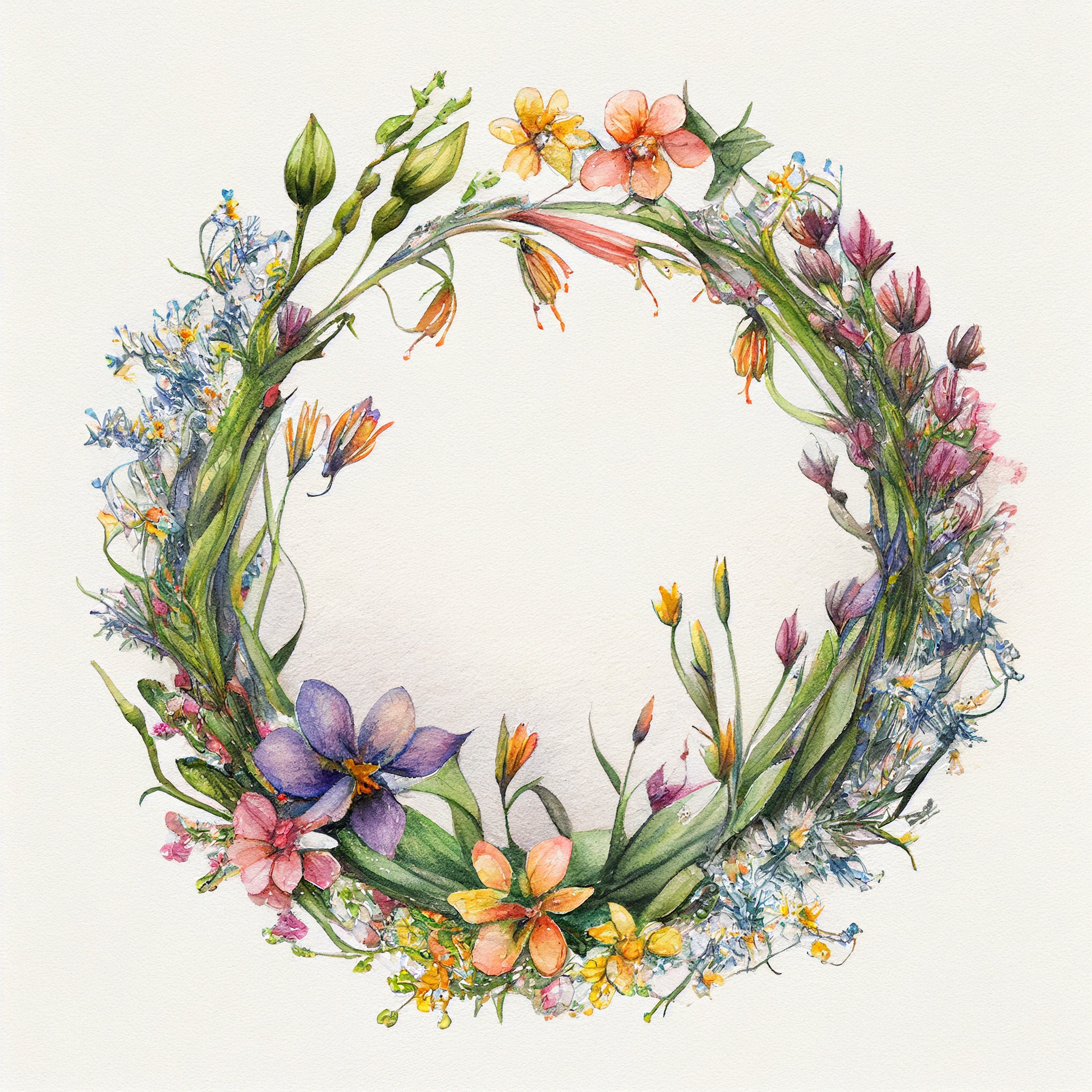 Spring Flowers Watercolor Floral, PNG, Commercial Use - Etsy