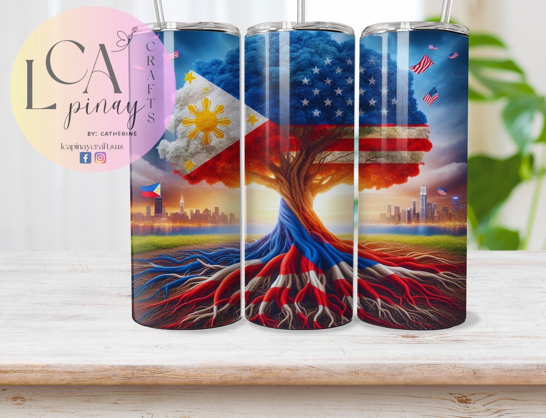 Filipino-american Tumbler, Filam Cup Design, Fil-am Cups, Filipino ...
