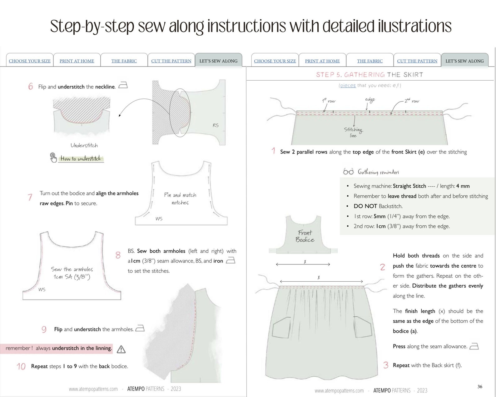 Woman Pinafore / Apron PDF Digital Sewing Pattern, Detailed Sewing ...