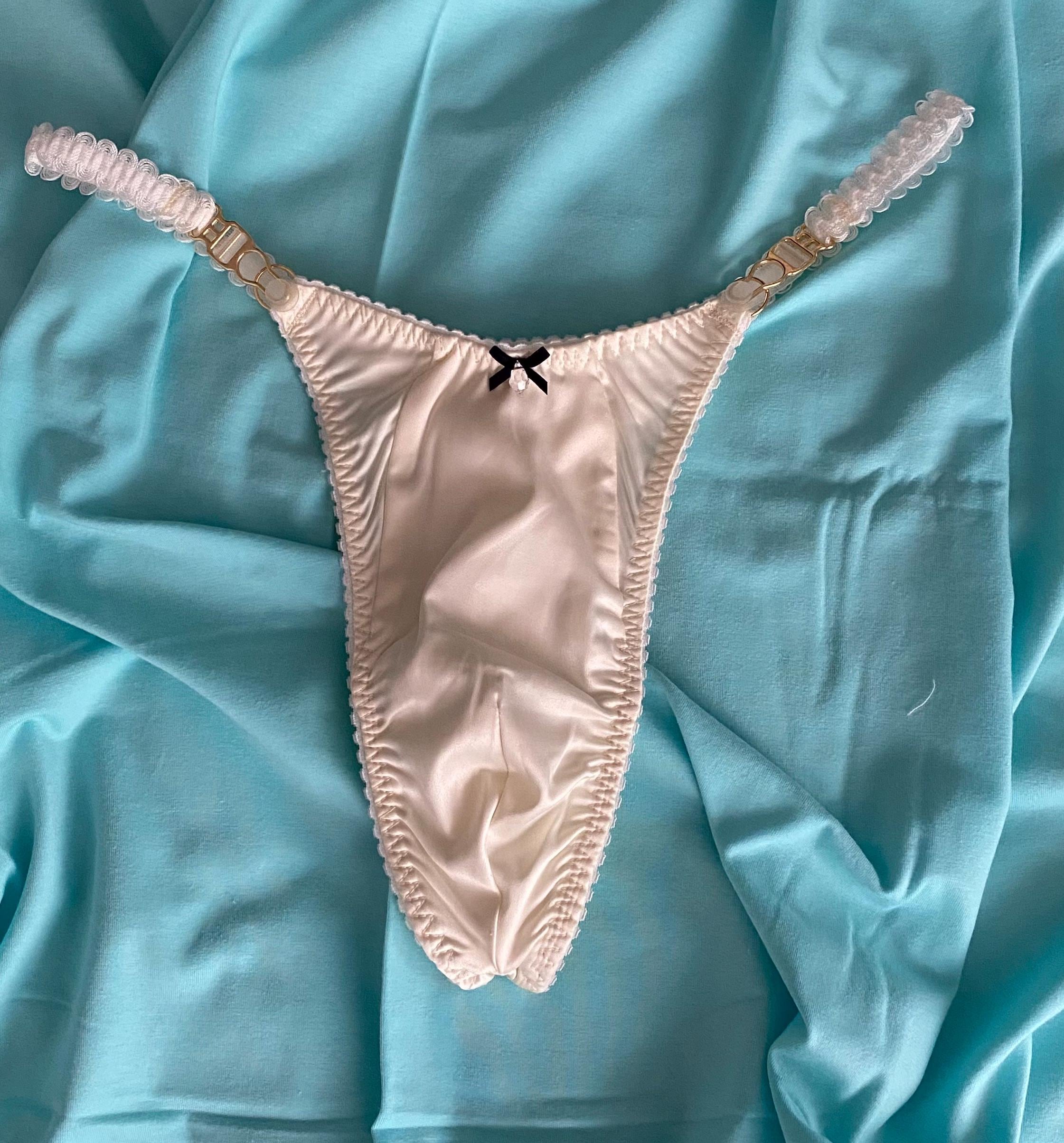 Strings homme en satin, strings homme, strings homme ivoire, string ...