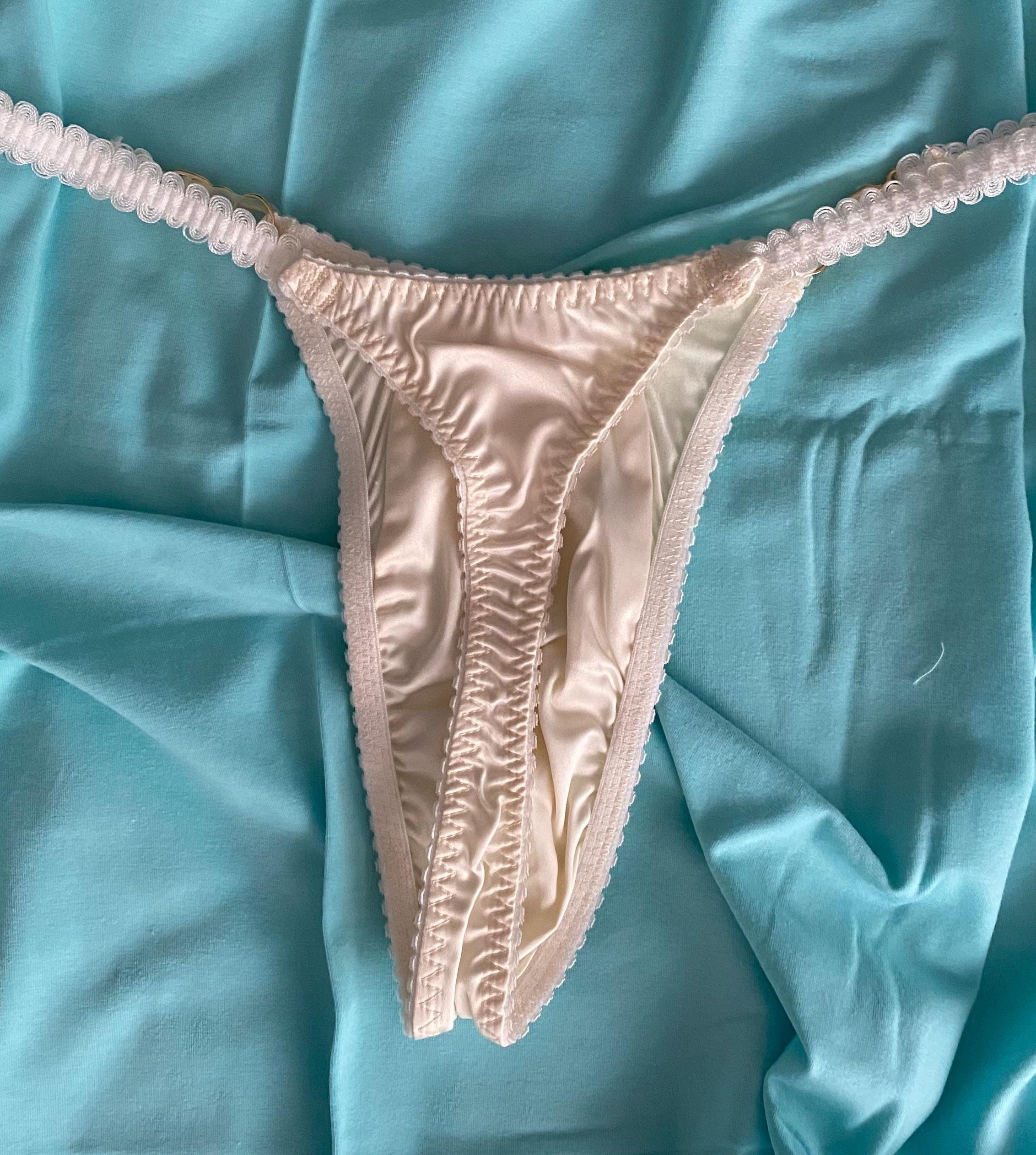 Strings homme en satin, strings homme, strings homme ivoire, string ...