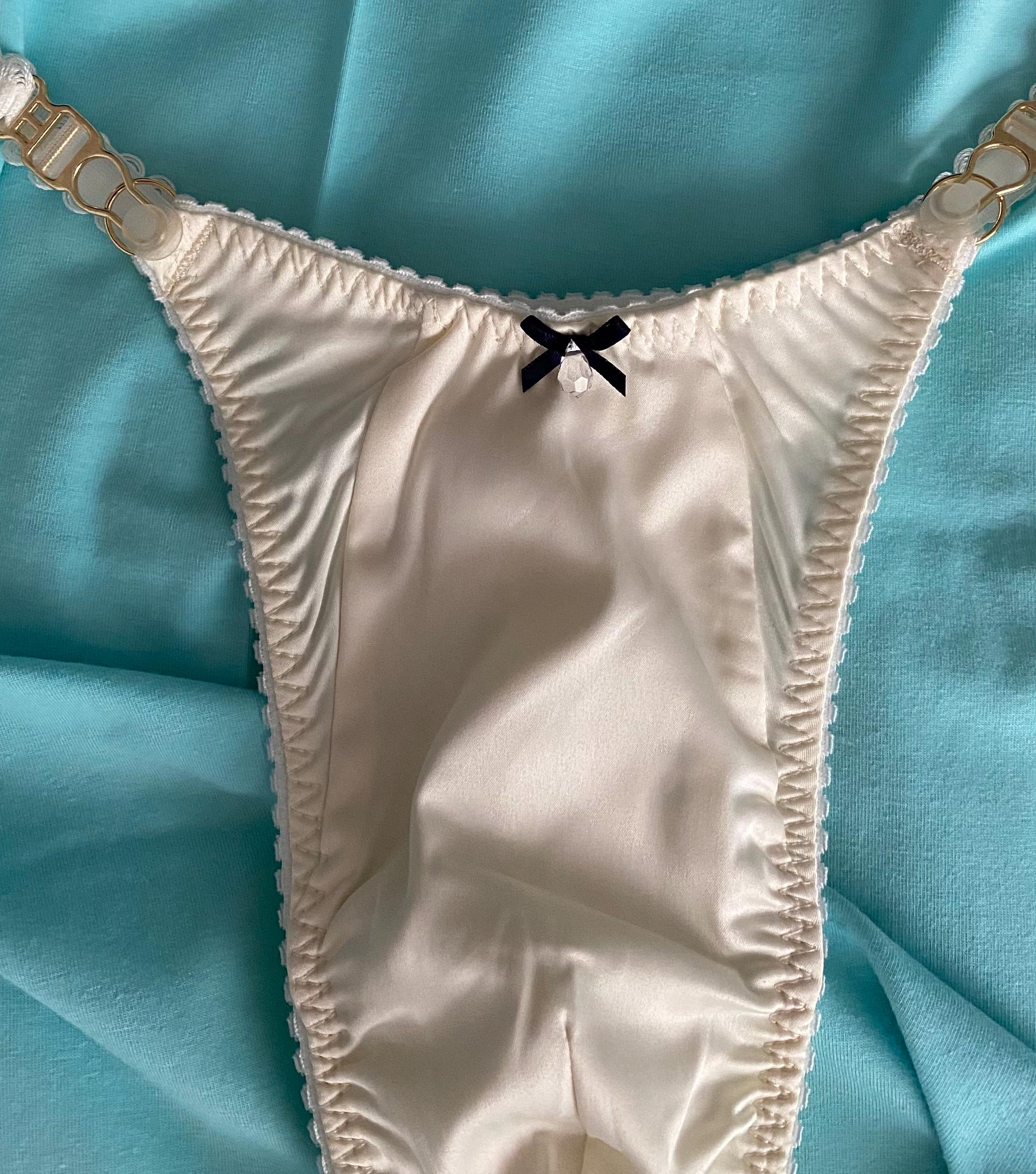 Strings homme en satin, strings homme, strings homme ivoire, string ...