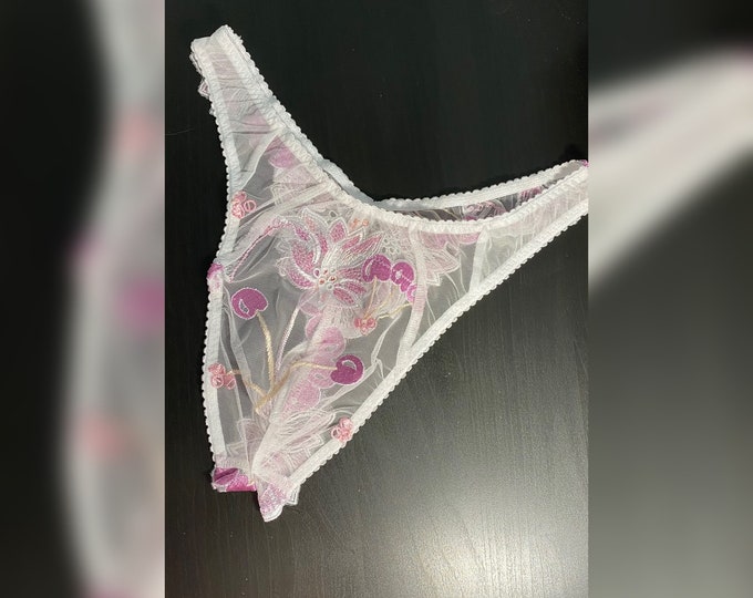 Men's Thongs, Tanga for Men, Embroidery Mesh Thongs for Men, Lace Thong ...