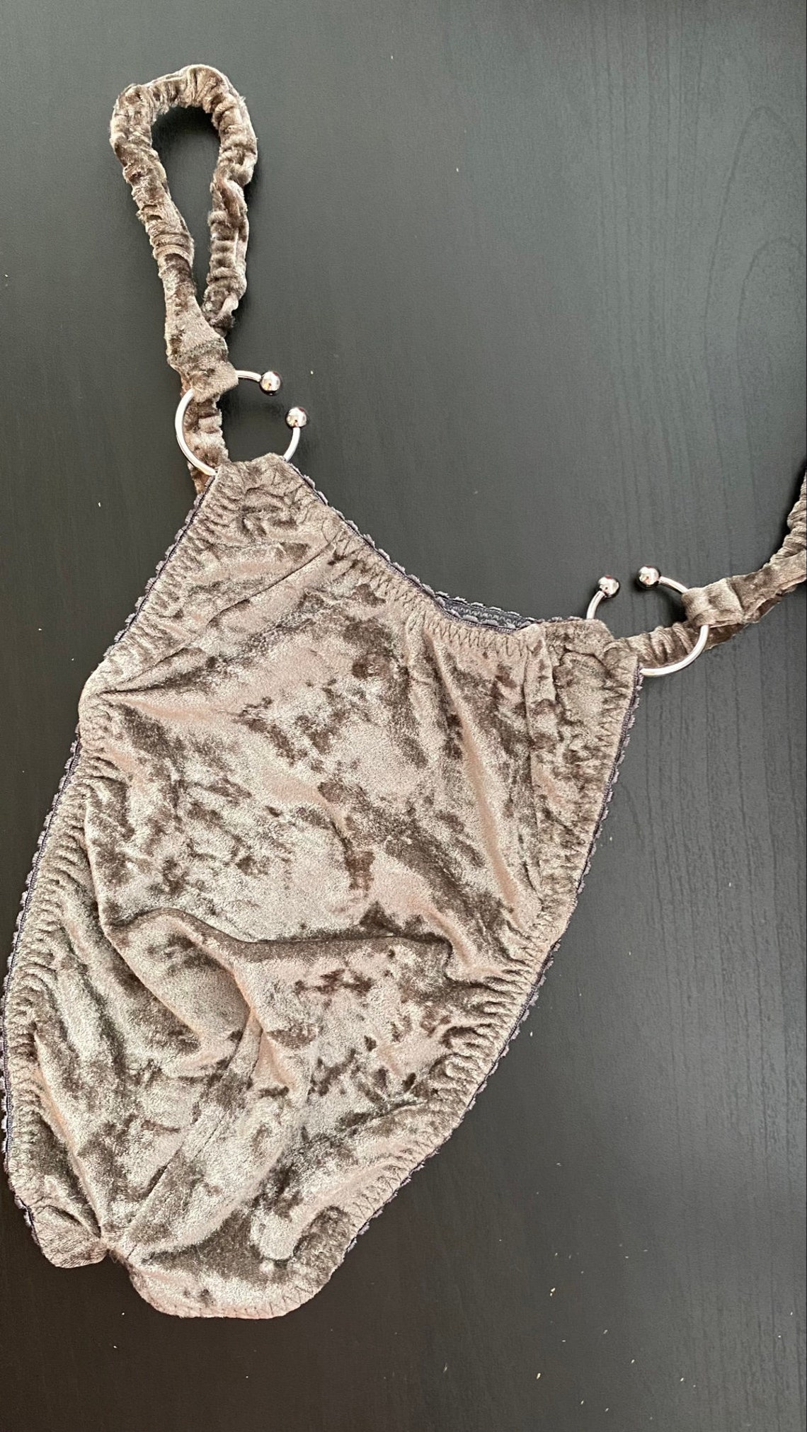 Men's Thongs, Velvet Thongs for Men, Men's Underwear, Dark Gray Thongs ...