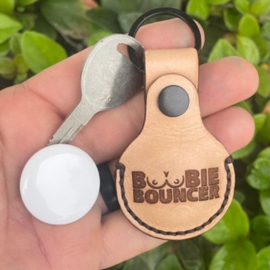 BAT001 | Leather AirTag Keychain | Boobie Bouncer | Air Tag Holder ...