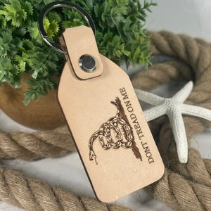 Don't Tread on Me Classic Leather Keychain | Snake Flag | Gadsden Flag ...