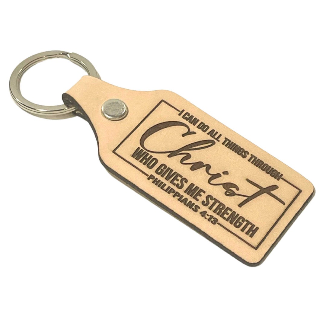Gives Me Strength | Philippians 4:13 | Scripture | Engraved Leather ...