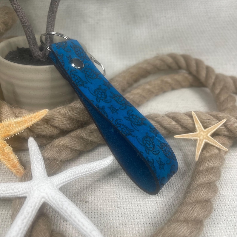 Engraved Sea Turtles and Starfish Keychain | Keychains Strap | Keychain ...