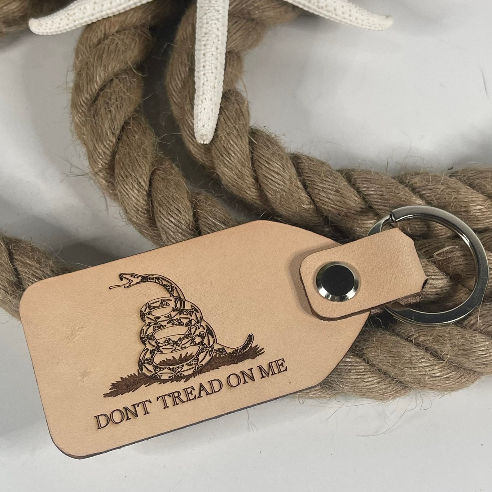 Don't Tread on Me Classic Leather Keychain | Snake Flag | Gadsden Flag ...