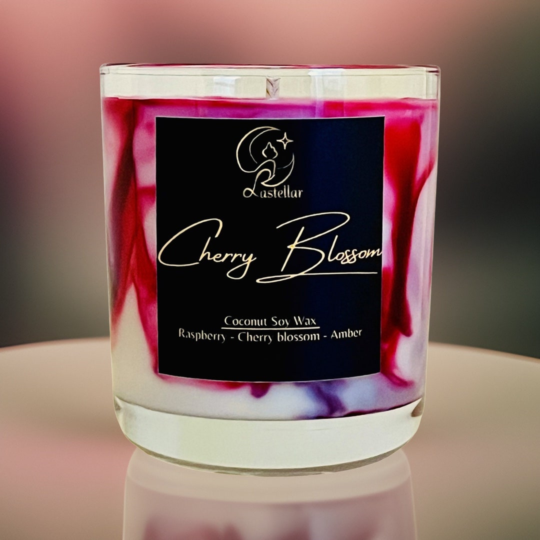 Cherry Blossom Scented Candle Sakura Home Decor Gift for Her Vegan ...