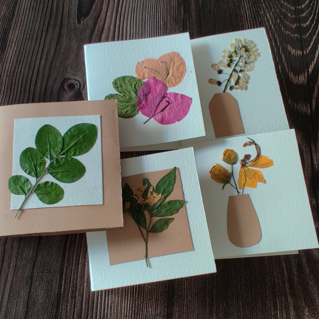 Set of 5, Pressed Flower Note Cards. Indian Flowers. for Those That ...