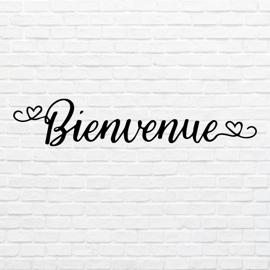 Bienvenue Metal Wall Art: Minimalist French Welcome Sign - Etsy