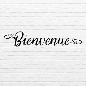 Bienvenue Metal Wall Art: Minimalist French Welcome Sign - Etsy
