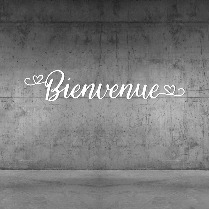 Bienvenue Metal Wall Art: Minimalist French Welcome Sign - Etsy