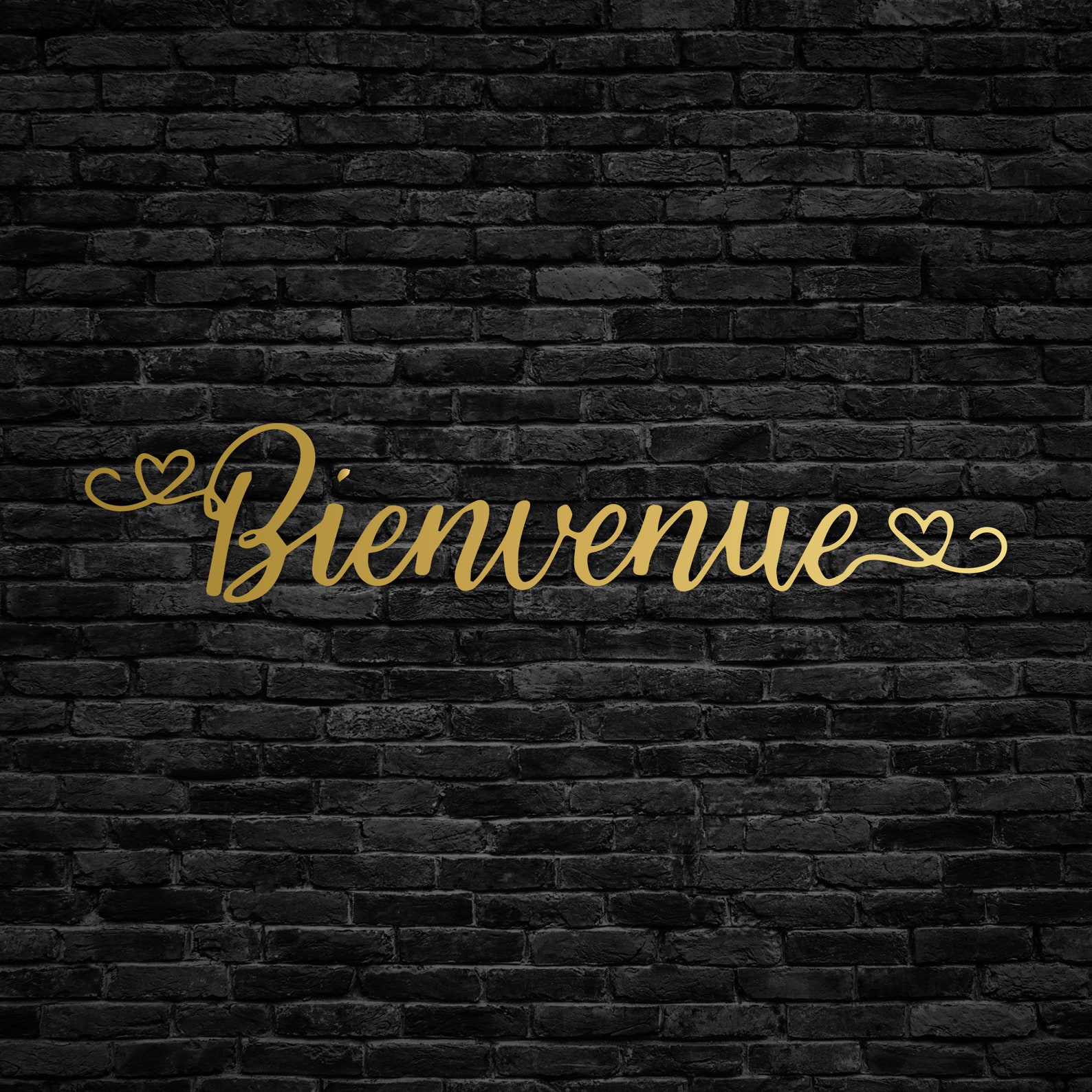 Bienvenue Metal Wall Art: Minimalist French Welcome Sign - Etsy
