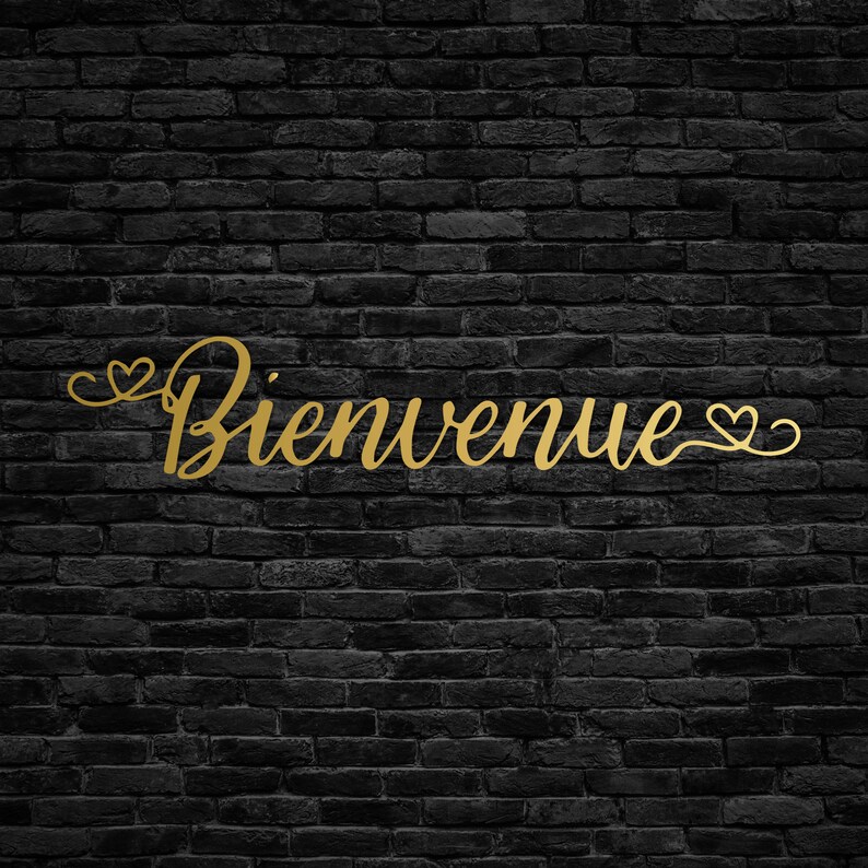 Bienvenue Metal Wall Art: Minimalist French Welcome Sign - Etsy