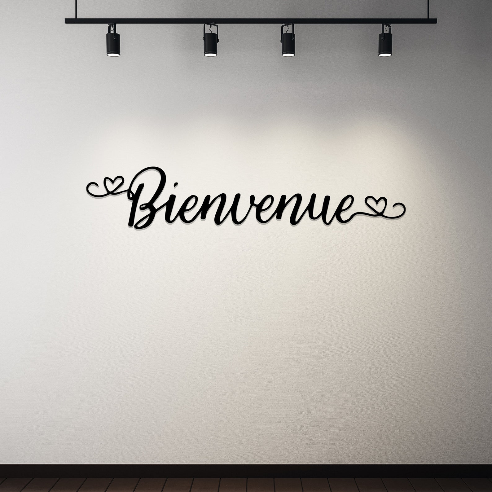 Bienvenue Metal Wall Art: Minimalist French Welcome Sign - Etsy