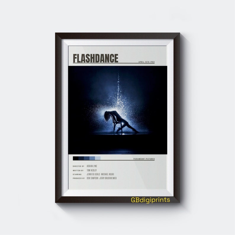 FLASHDANCE Movie Poster Digital Download Gift Idea Minimalist Movie Poster Printable Wall Art ...