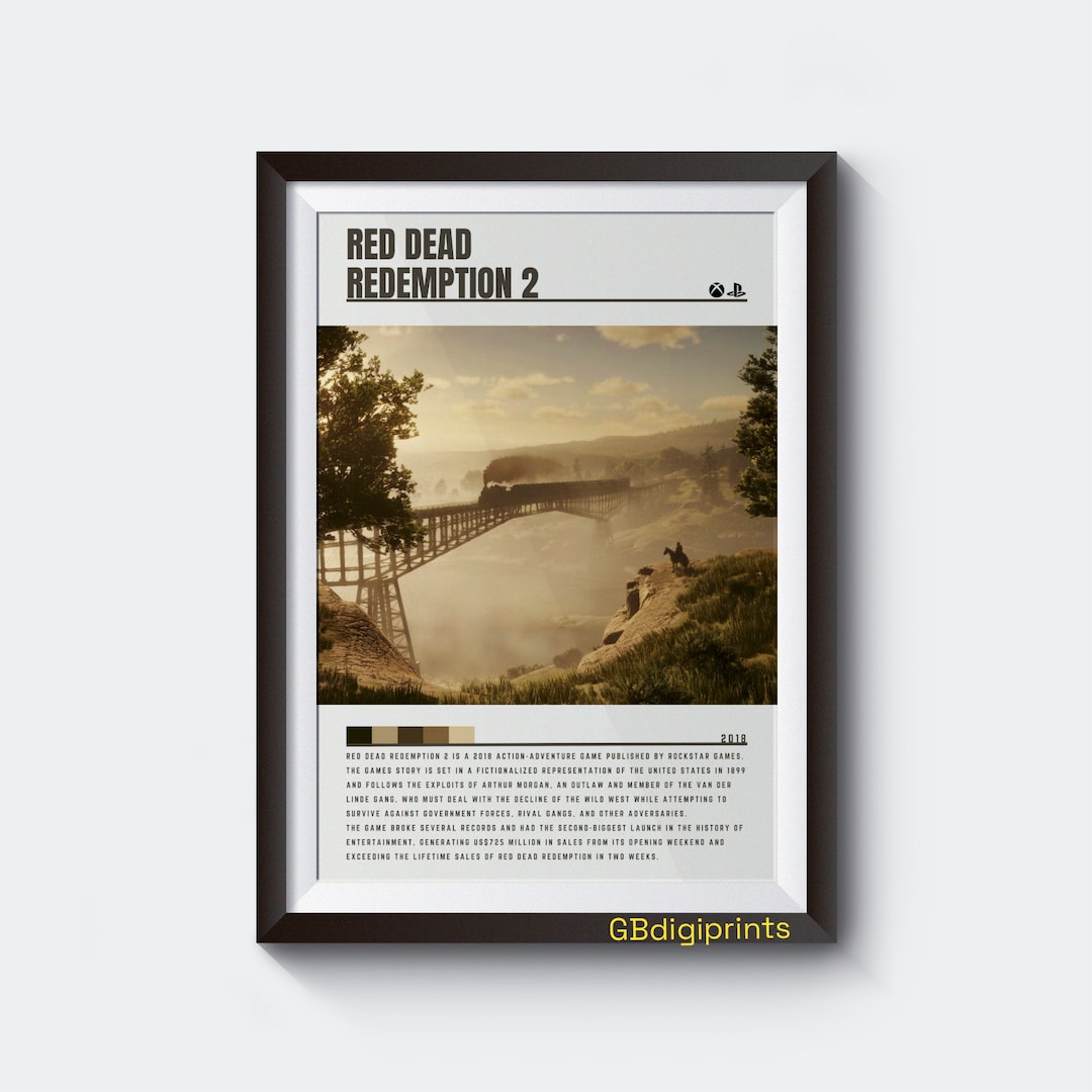 RED DEAD REDEMPTION 2 Game Poster Digital Download Gift Idea Minimalist ...