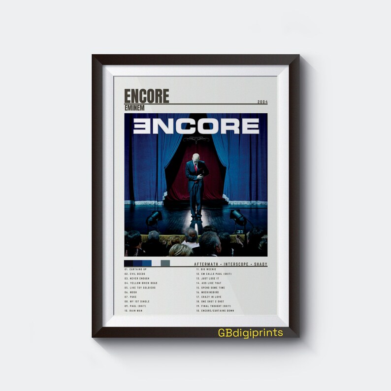 EMINEM Encore Album Poster Digital Download Gift Idea Minimalist Music ...