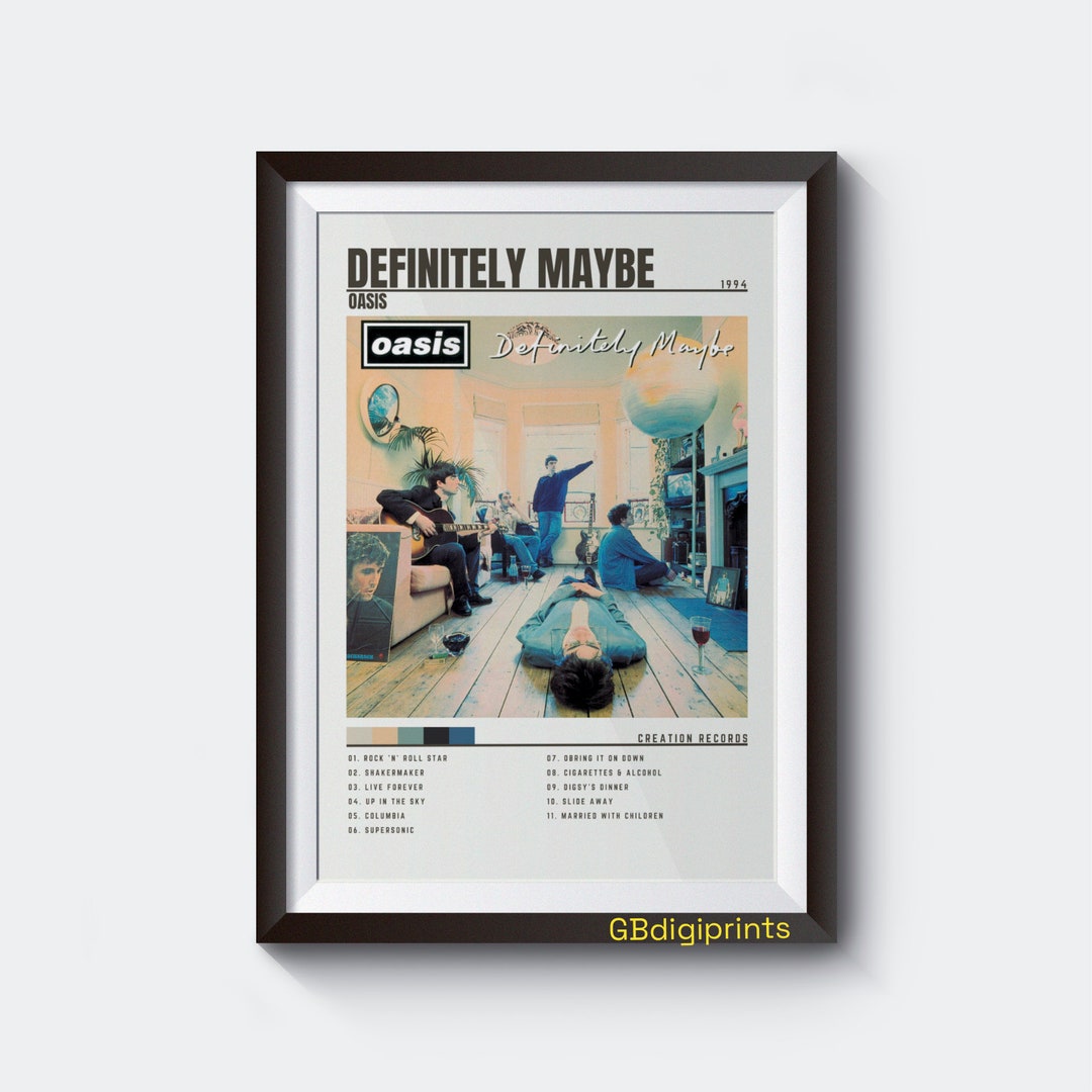 OASIS Definitely Maybe Album Poster Digital Download Gift Idea ...