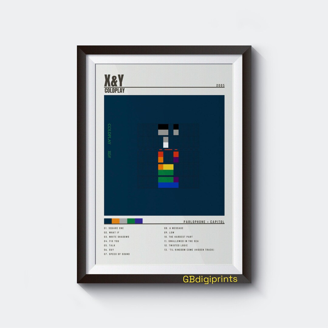COLDPLAY X&Y Album Poster Digital Download Gift Idea Minimalist Music ...