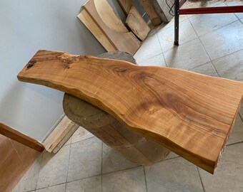 Walnut Console Table. Live Edge. Two Tier. Rustic Reclaimed. Solid Wood ...